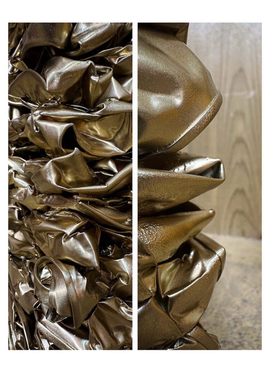 Compression dorée – Objet unique à vendre | Concept Store Atelier 416