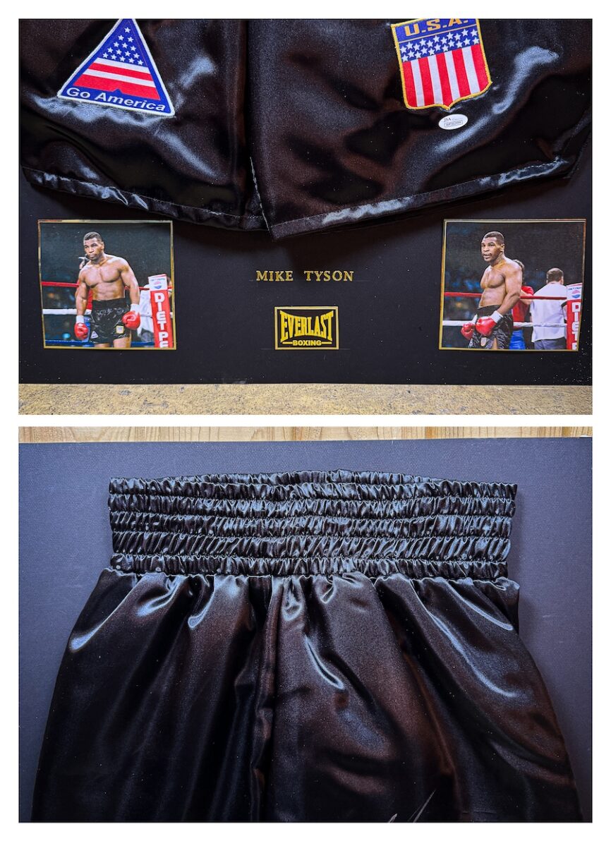 Short Mike Tyson dédicacé encadré et certifié 90x60cm – Objet unique à ...